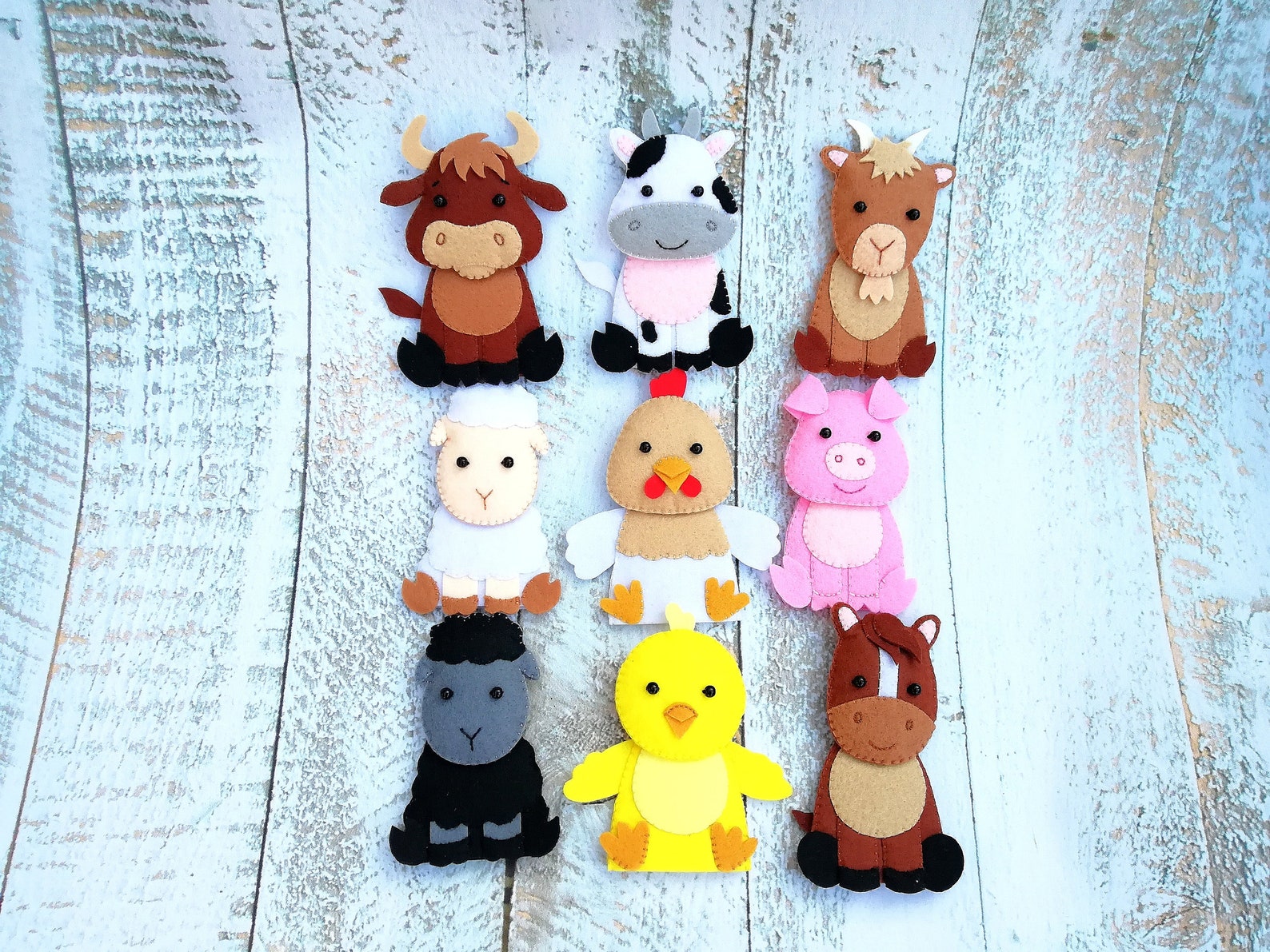 Farm Animals Finger Puppets Birthday Farm Toys Felt Finger - Etsy