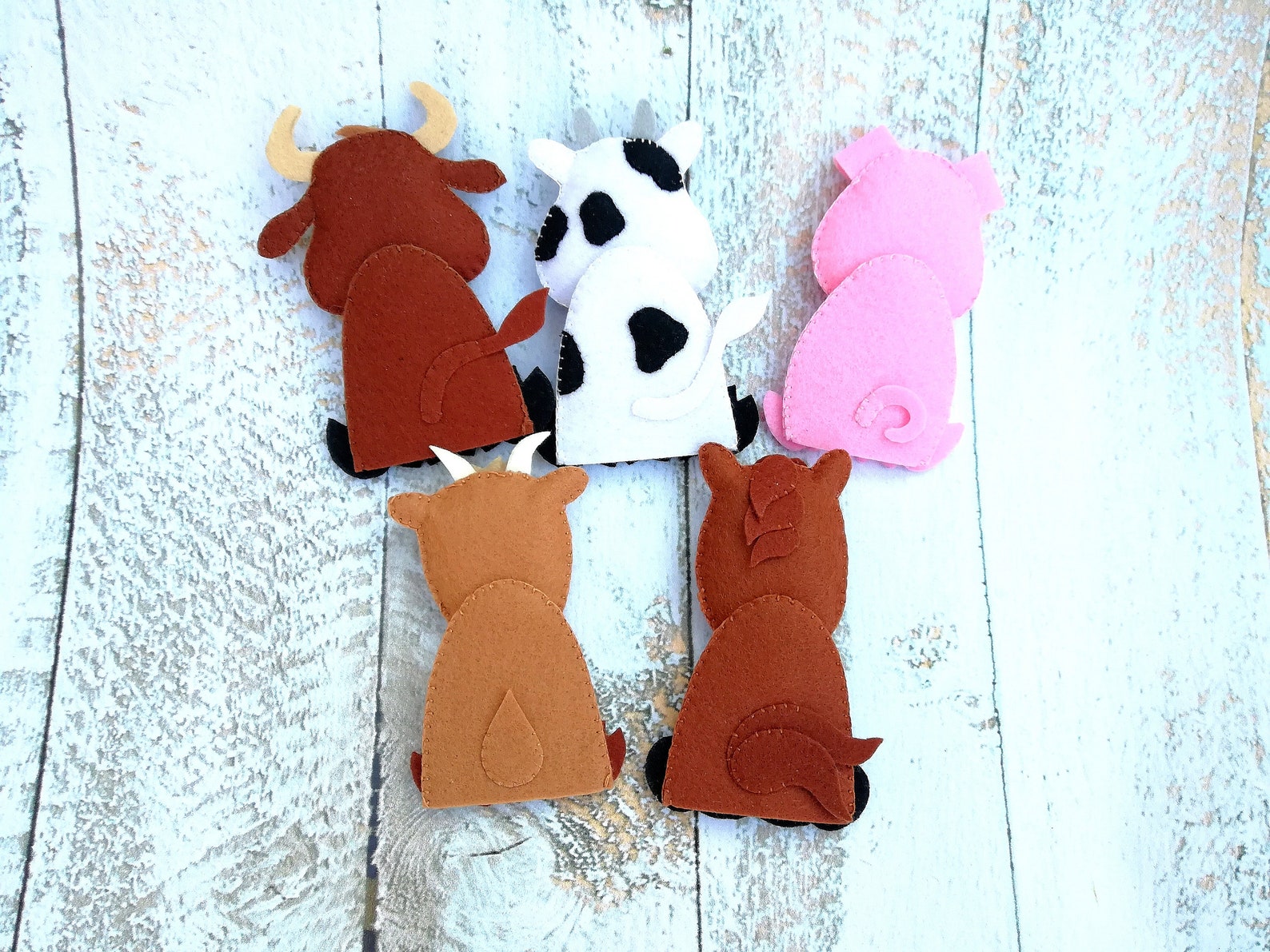 Farm Animals Finger Puppets Birthday Farm Toys Felt Finger - Etsy