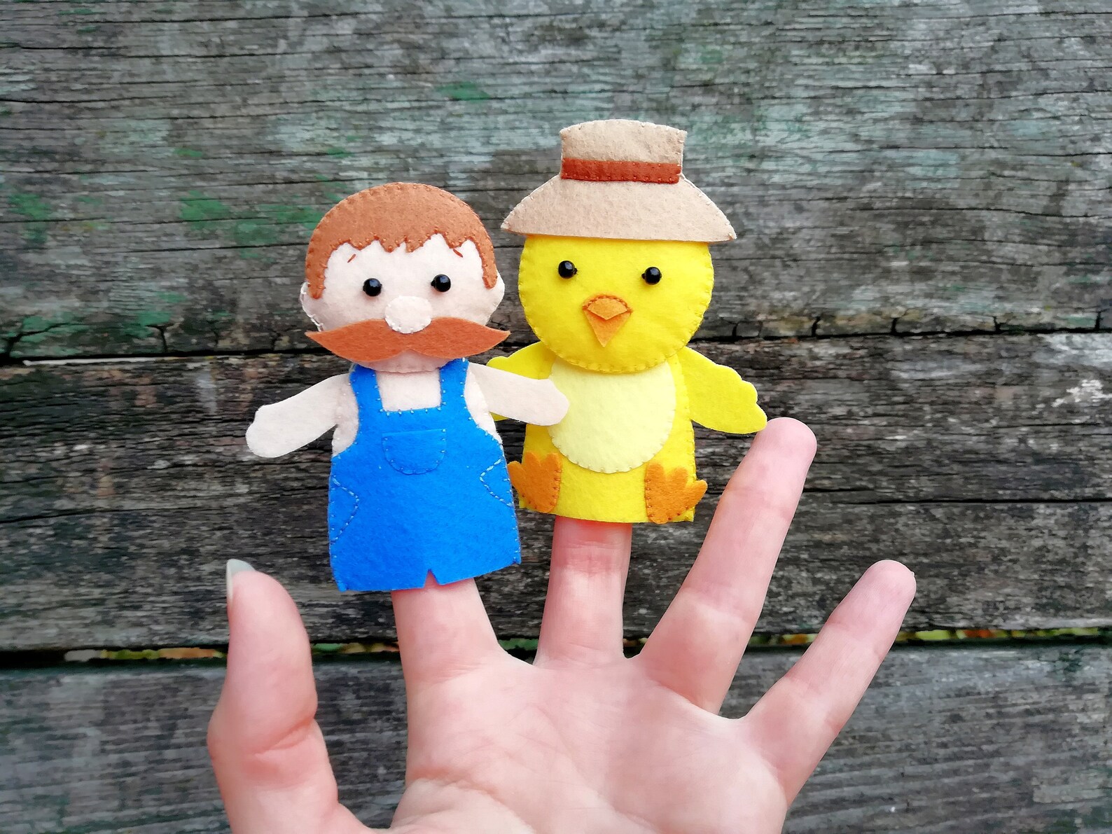 Old Macdonald Farm Animals Set Finger Puppets Farmer Toy Felt | Etsy