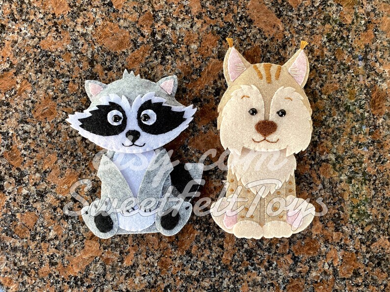 Woodland Felt Animals Puppets for Kids Forest Toys Animals Nursery Felt ...