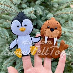 Arctic Animals Toys Finger Puppets Felt Story Arctic Wildlife Gift Baby ...