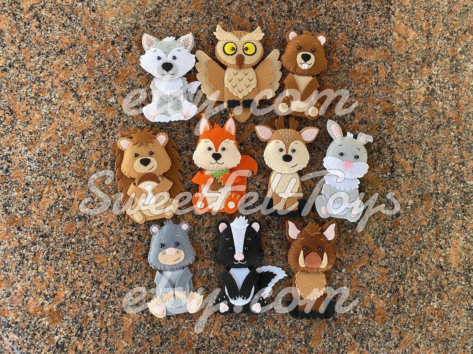 Woodland Set of Felt Animals Woodland Creatures Baby Felt Toy - Etsy