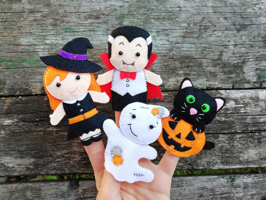 Halloween Felt Finger Puppets Toys Funny Halloween Set Halloween ...