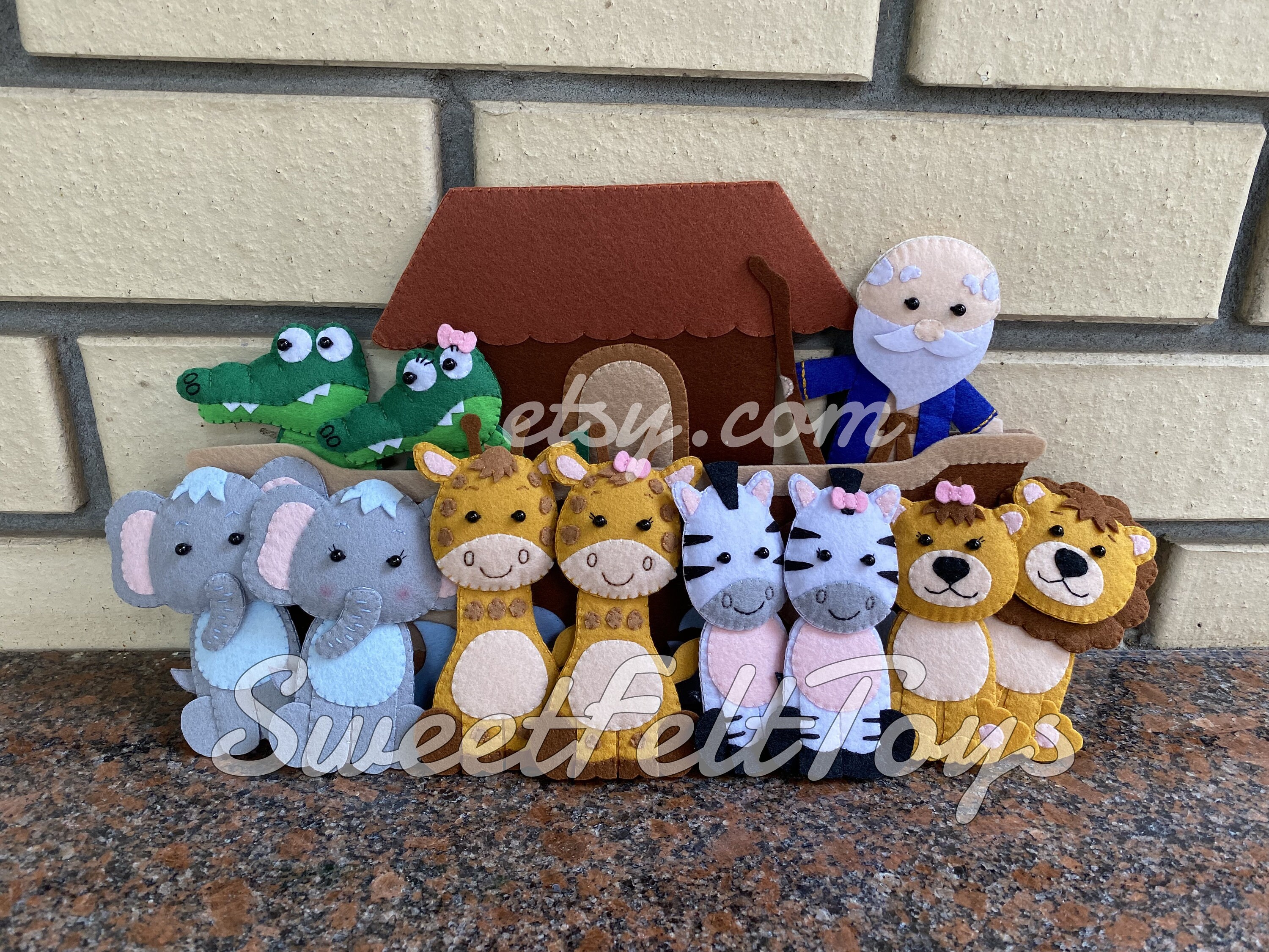 Noah’s Ark Baby Shower Felt Set Baptism Toys Story Time Noah's Ark Toy ...