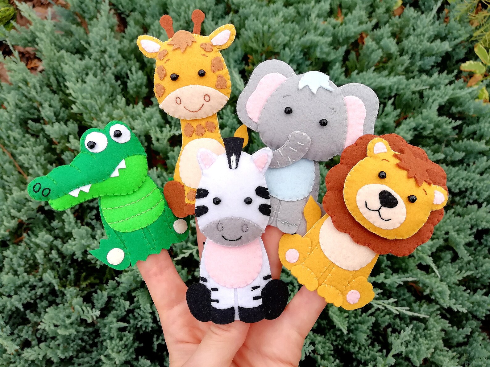 Safari Animals Felt Games Finger Puppets Felt Toy Baby Monkey Toy First ...