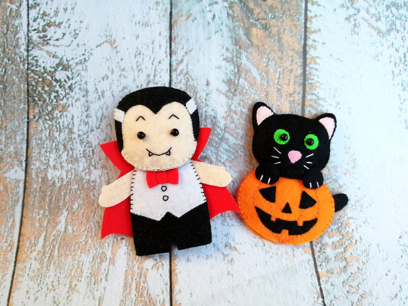 Halloween Felt Finger Puppets Toys Funny Halloween Set - Etsy