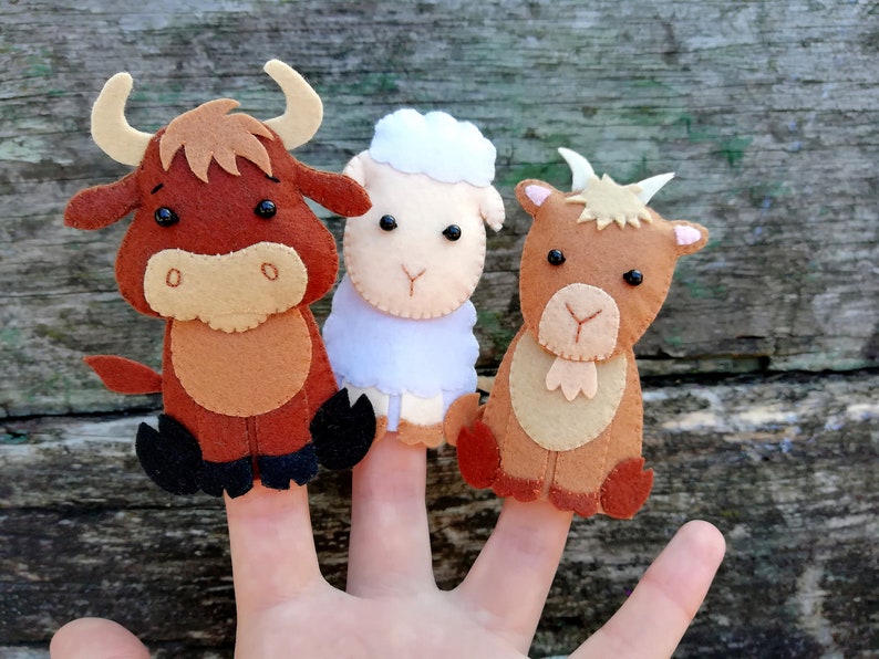 Farm Animals Finger Puppets Birthday Farm Toys Felt Finger ...