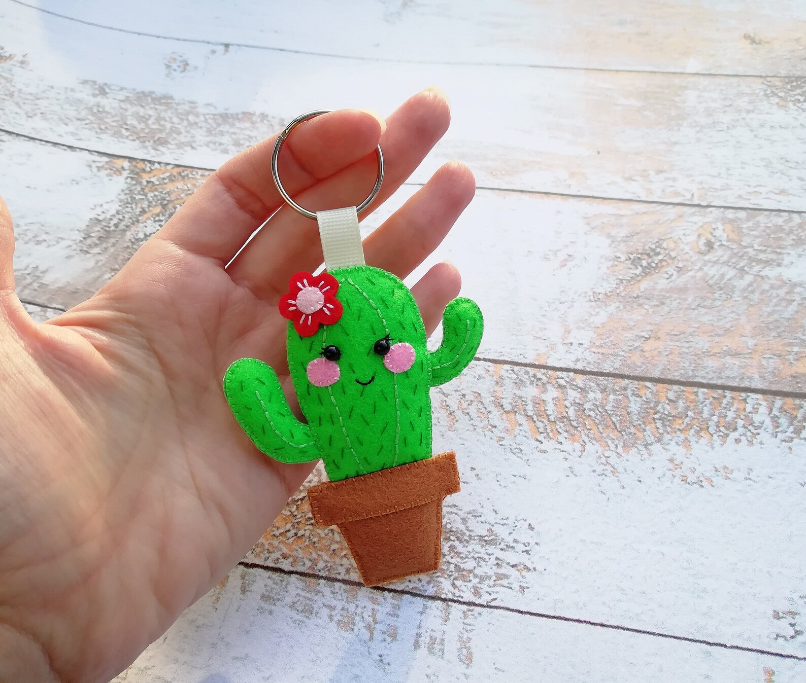 Cute Keychains Cactus Decor Kawaii Keychain Kawaii Felt Gifts Small ...