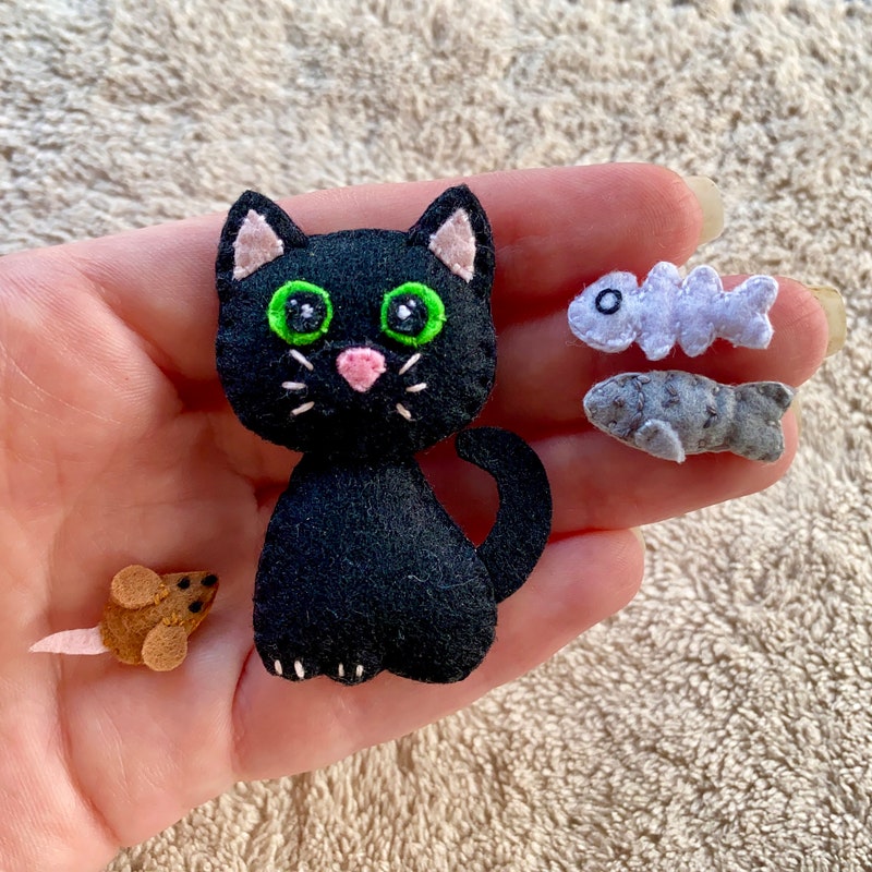 Miniature Stuffed Cats - Etsy