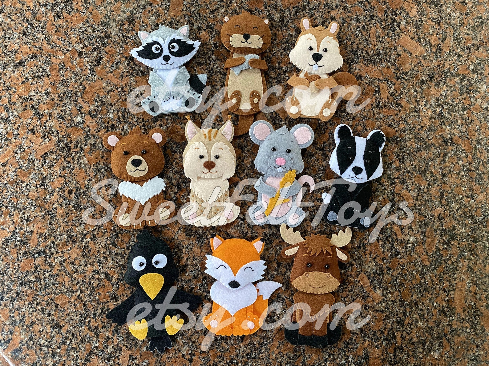 Woodland Felt Animals Puppets for Kids Forest Toys Animals - Etsy