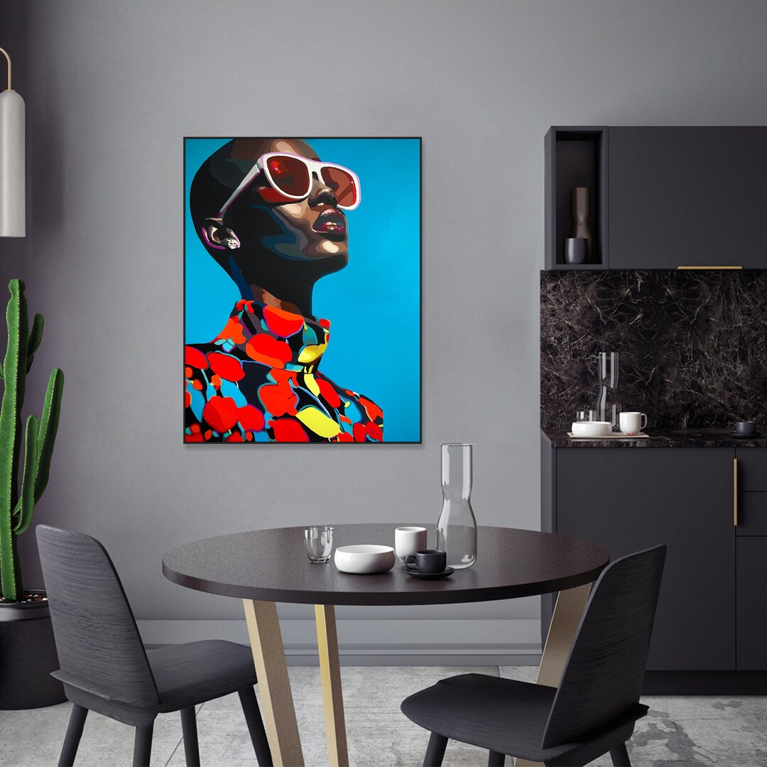 Large Pop Art Woman Portrait Painting, Colorful Modern Figurative ...