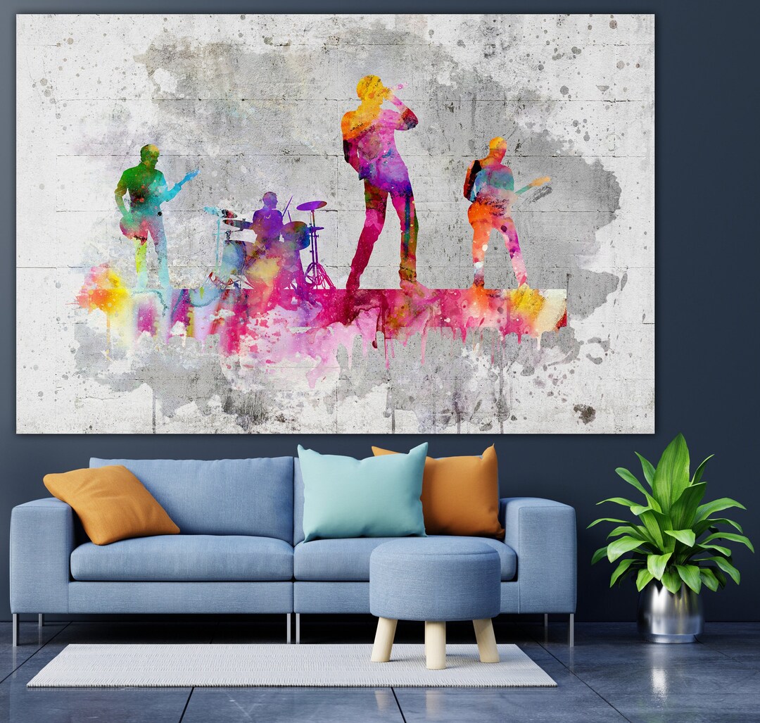 Abstract Rock Band Canvas Print: Modern Music Group Wall Art - Etsy