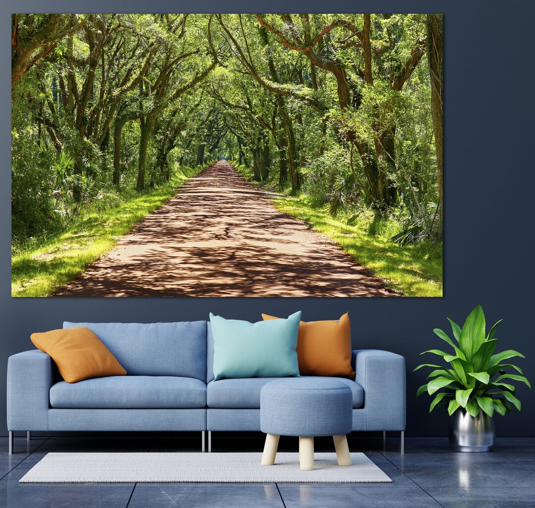 Forest Home Decor Wall Art Forest Road Print Tree Wall Art Green Tree ...