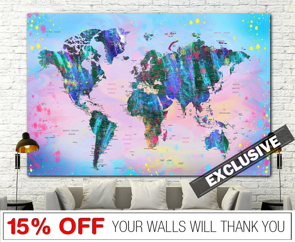 Abstract Map Printed - Etsy