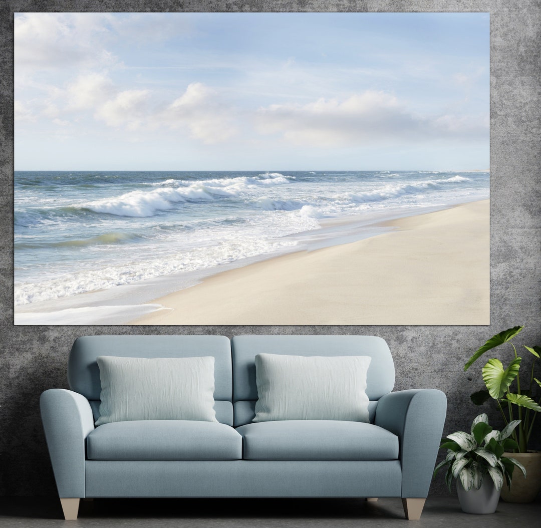 Seaside Print on Canvas Sea Beach Photo Poster Multi Panel Wall Art ...