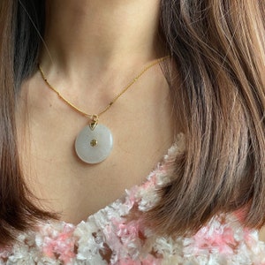 Jade Donut Pendant - Authentic Myanmar Type A Translucent White Jadeite ...