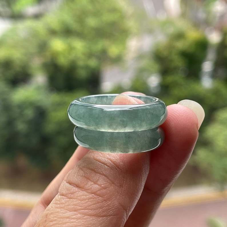 Couple Jade Rings US7.6 US5.5 or Ring and Pendant Set Authentic Burmese ...