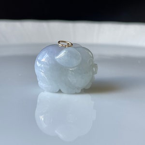 Chinese Zodiac Pig Jade Pendant/charm 18K Gold Clasp- Genuine Burmese ...