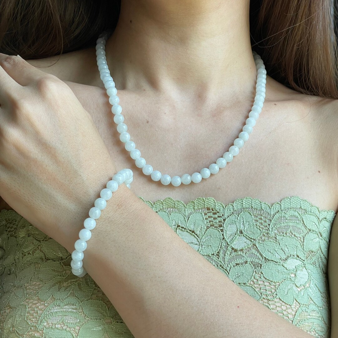 Mother’s Day Gift Set JG Signature Jade Set - Jade Bead Necklace ...