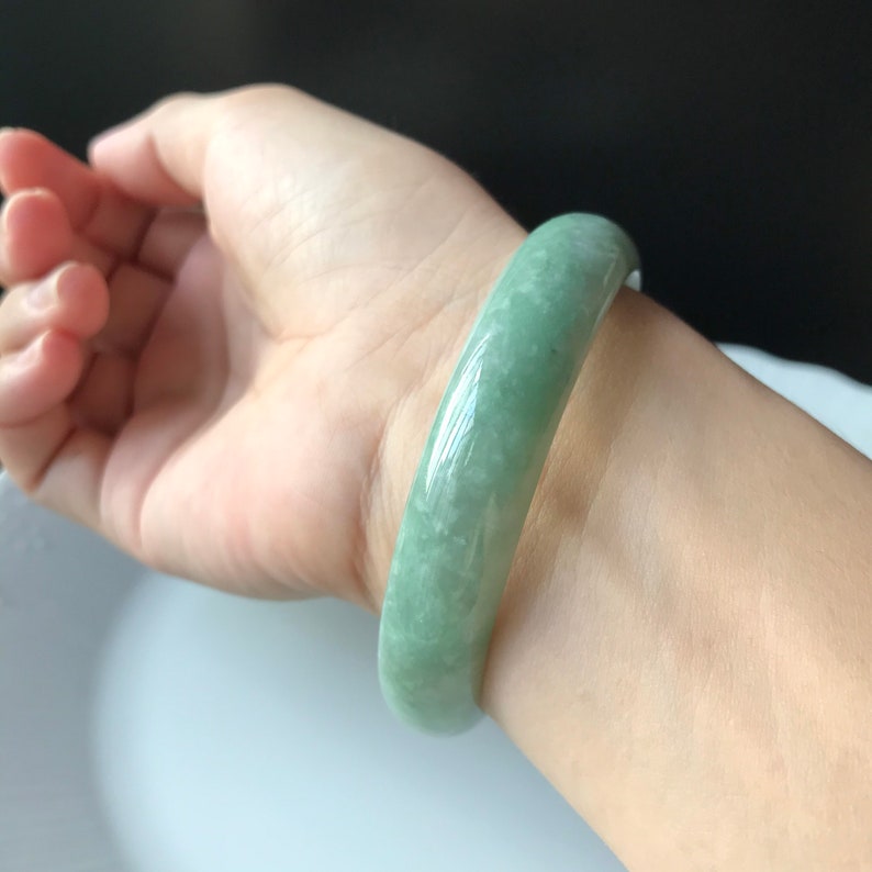 Natural Jade Bangle 59.2mm Natural Type A Burmese Jadeite Translucent ...