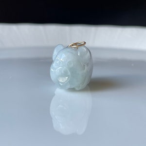 Chinese Zodiac Pig Jade Pendant/charm 18K Gold Clasp- Genuine Burmese ...