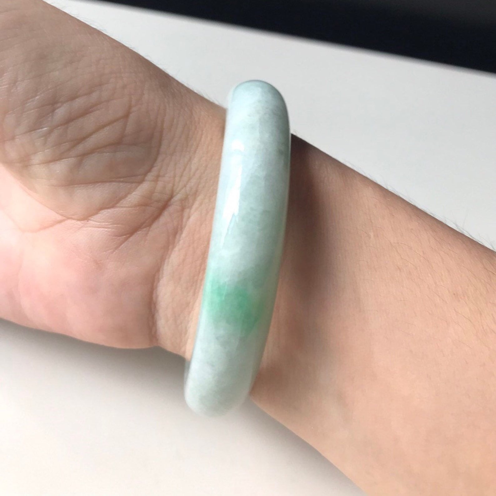 Jade Bangle 57mm - Natural Type A Burmese Jadeite Jade 100% Authentic ...
