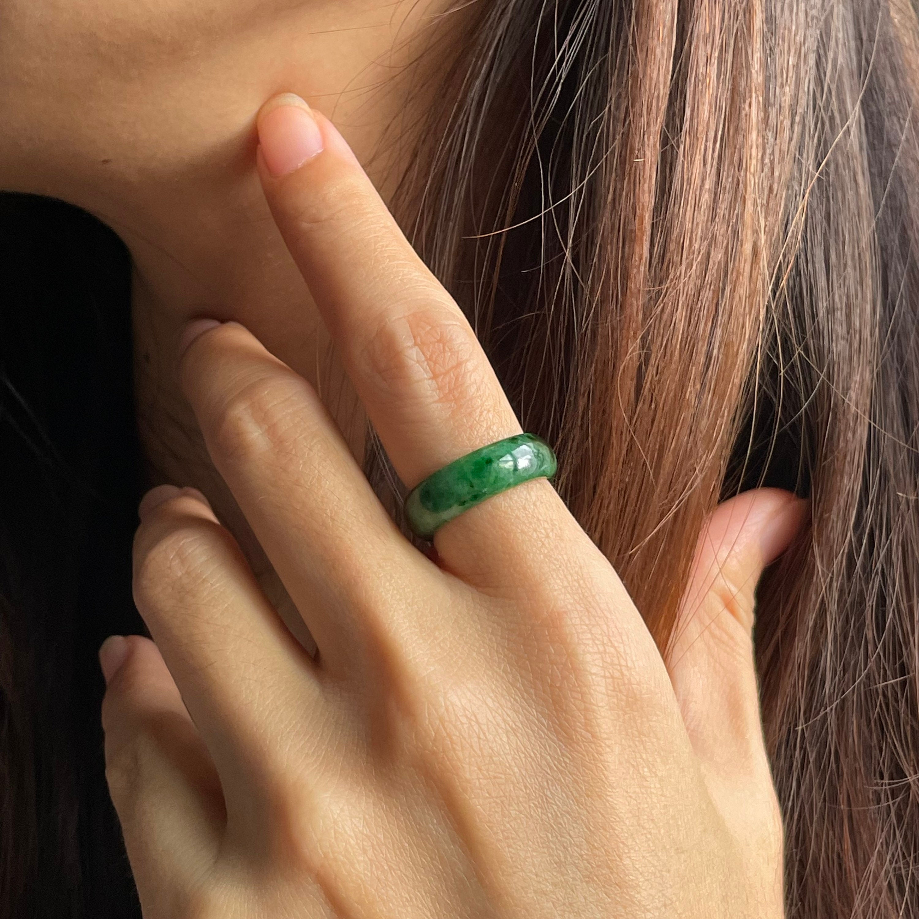 Jade Ring US5.5 Genuine Burmese Jadeite Jade Natural Grade A ...