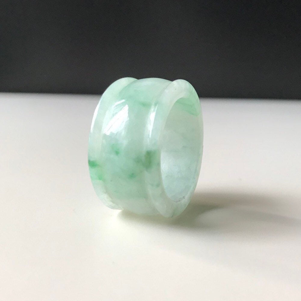 Green Jade Ring US10.6 Natural jadeite jade grade A Thumb | Etsy