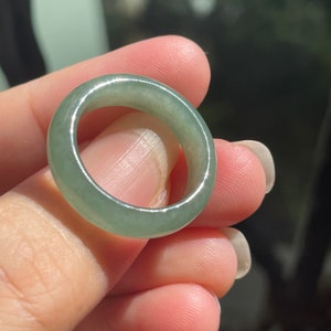 Jade Band Ring US6.75 - Authentic Burmese Jadeite Jade 100% Natural ...