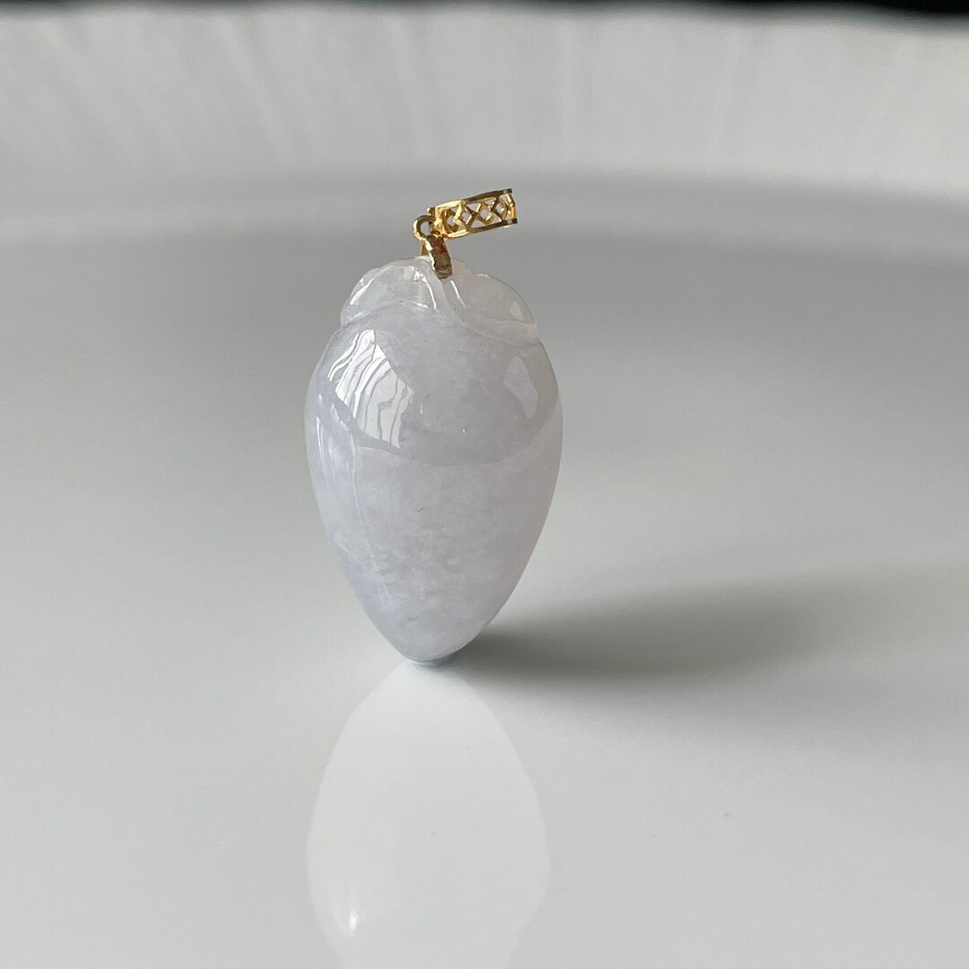 Jade Pendant Peach Pendant- Authentic Myanmar Type A Translucent Pale ...