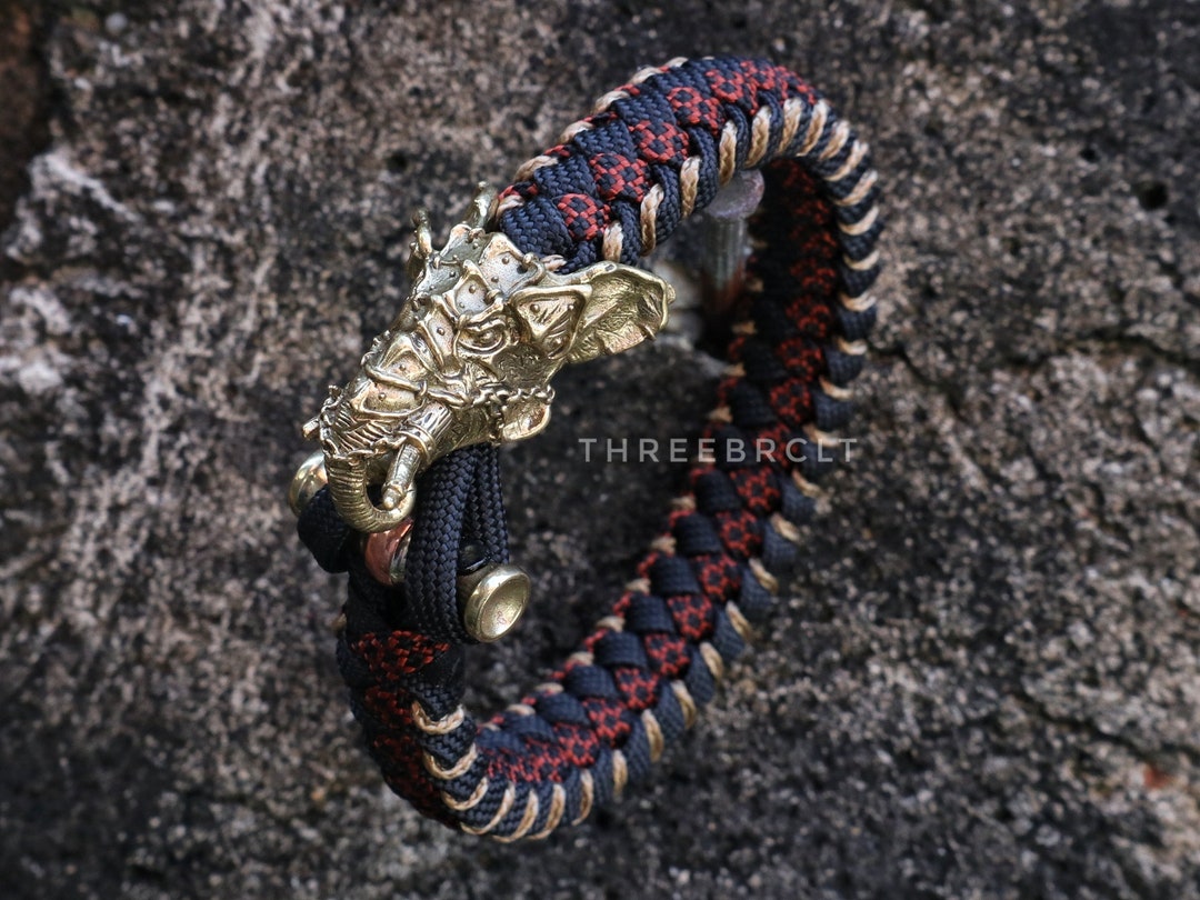 Golden Behemoth Warbeast With Spine Shackle Premium Paracord Bracelet ...