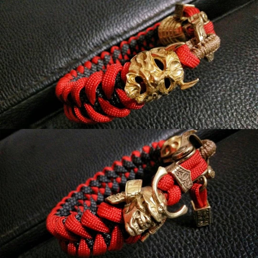 The Demon Oni X Demon Samurai Premium Paracord Bracelet, Hannya Mask ...