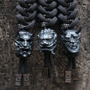 Hannya Mask & Oni Mask Lanyard, Foo Dog, Foo Lion Keychain, Paracord ...