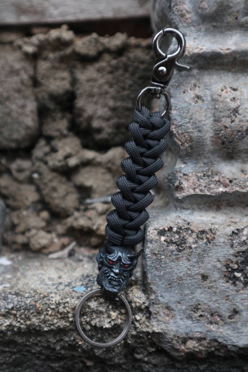 Demon Hannya Mask Keychain in SharkJaw Knot Oni Mask | Etsy