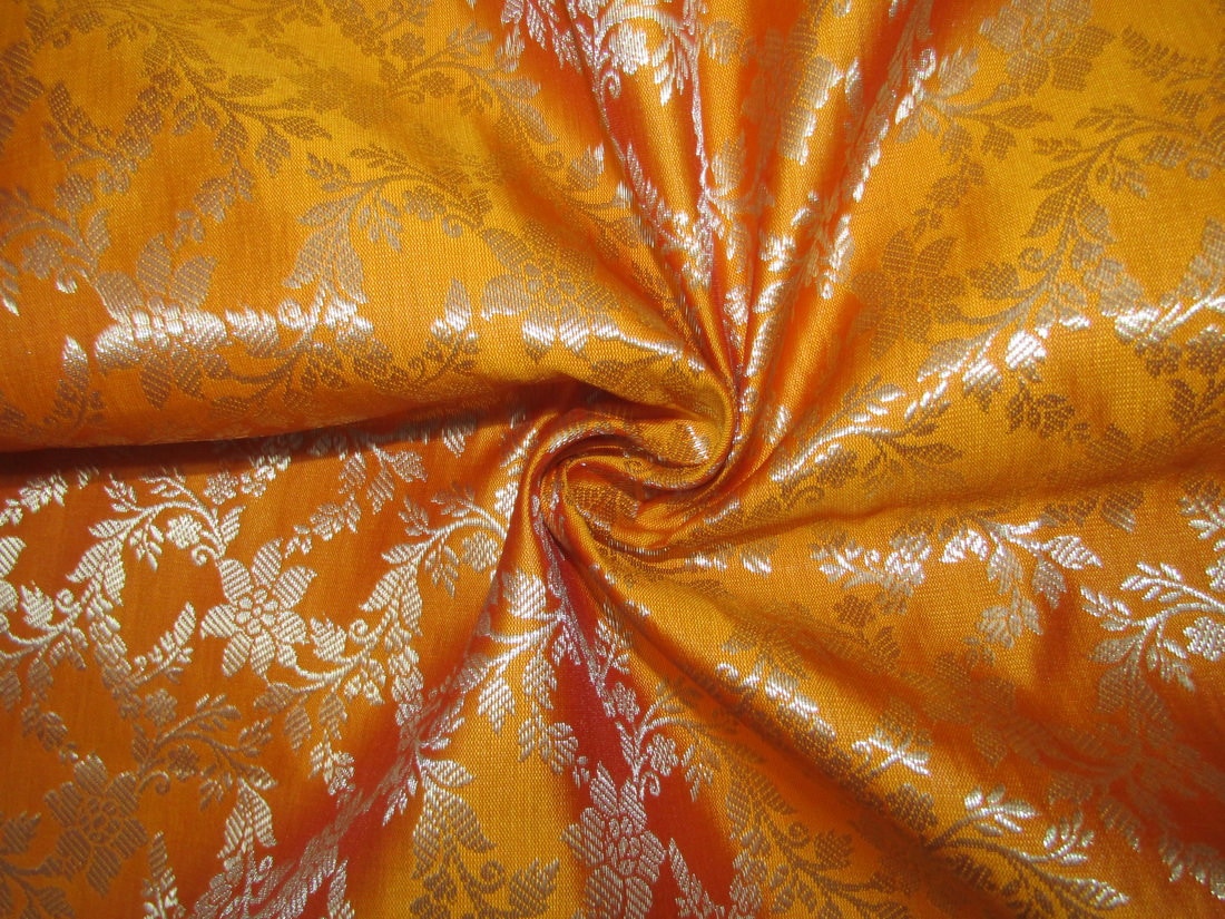 SILK BROCADE Fabric With Metallic Gold Work 44" Wide Available in SIX ...