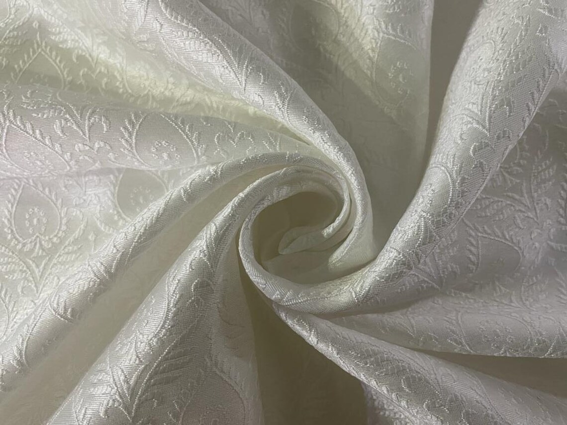 Silk Brocade Fabric WHITE 58" Wide BRO903[3] - Etsy