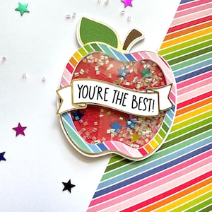 Teacher Appreciation Card, Apple Shaker Card, Gift Card Holder - Etsy