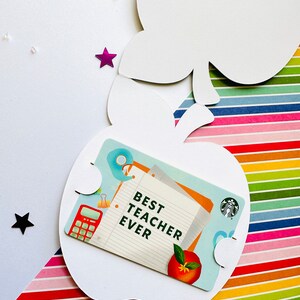 Teacher Appreciation Card, Apple Shaker Card, Gift Card Holder - Etsy