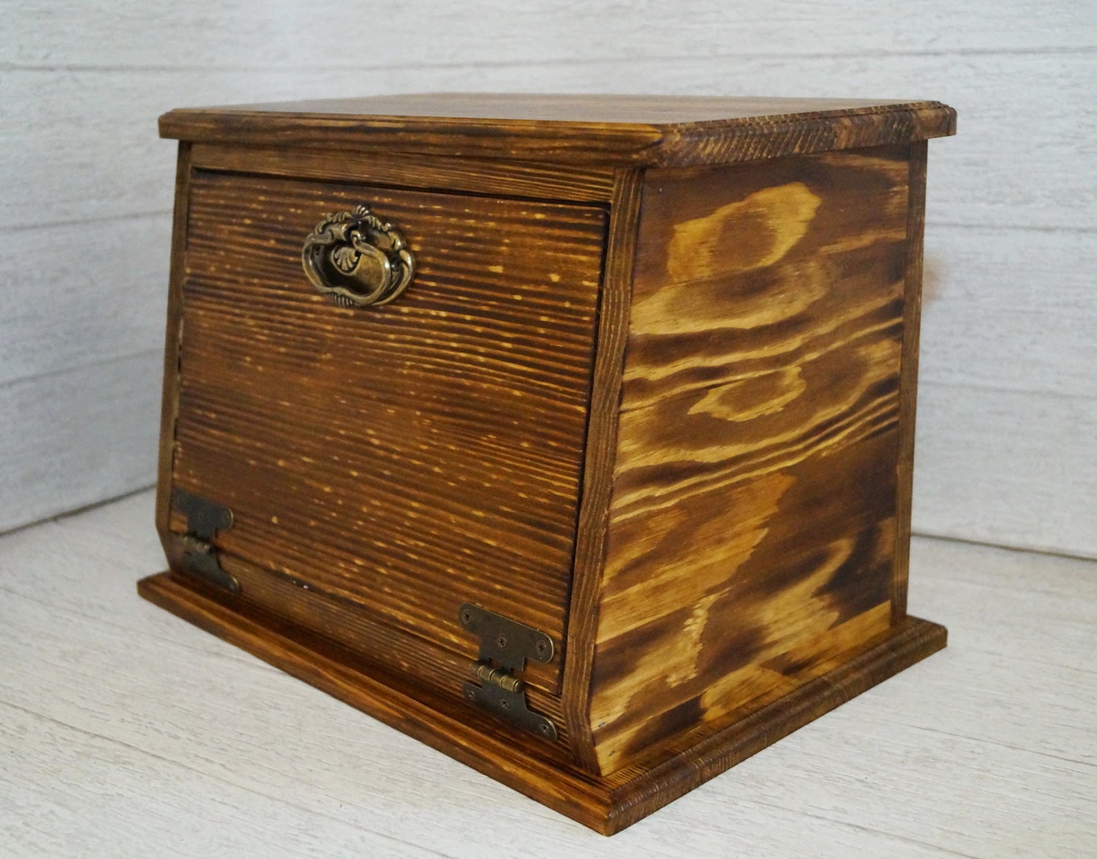 Rustic Bread Box Wooden Bread Bin Handmade Bread Box Farmhouse | Etsy