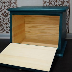 Teal Bread Box Bread Bin Handmade Bread Box - Etsy