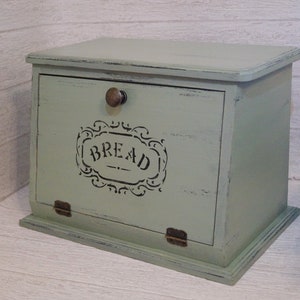 Vintage Green Bread Box Bread Bin Farmhouse Kitchen Storage - Etsy