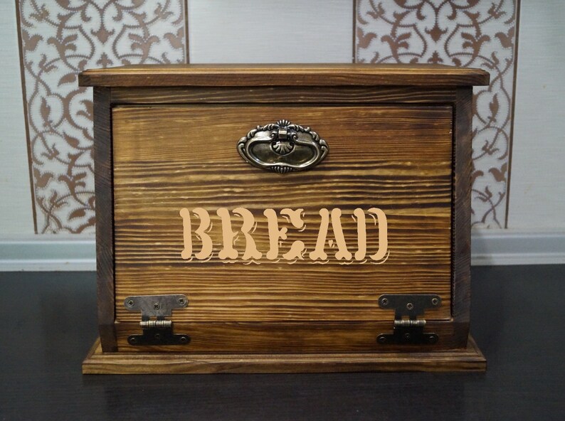 Rustic Bread Box Wooden Bread Bin Handmade Bread Box Farmhouse | Etsy
