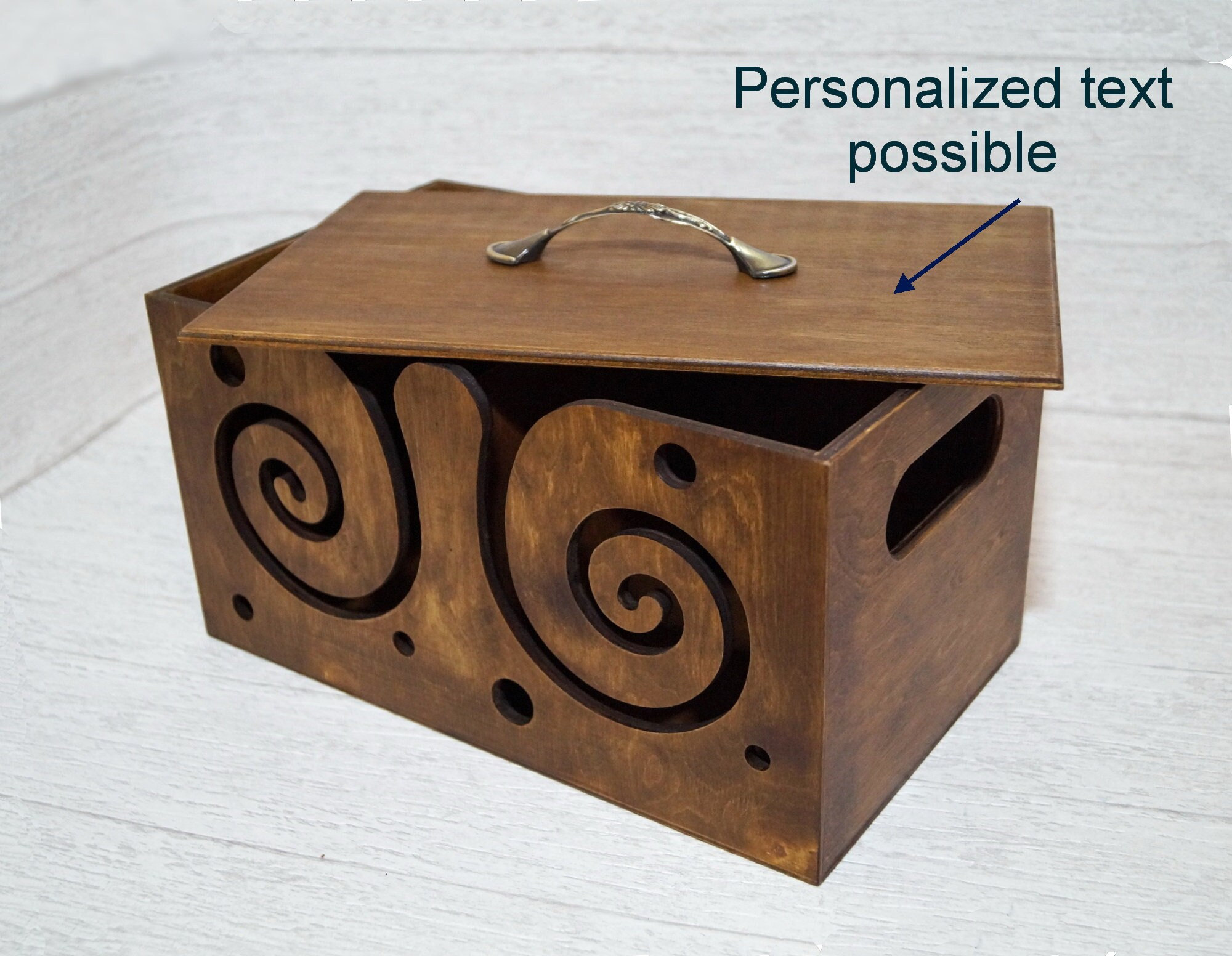 Large Wooden Yarn Box With Lid Wood Yarn Bowl Crochet Bowl - Etsy