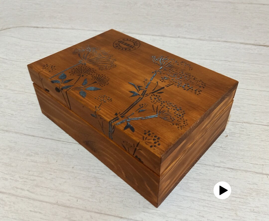 Rustic Tea Bag Box With 6 Compartments Wooden Tea Box With - Etsy