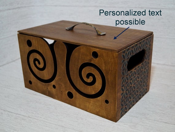 Yarn Box With Lid Wood Yarn Bowl Crochet Bowl Gifts for - Etsy