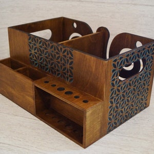 Knitting Needle Organizer Large Wooden Yarn Box With Lid - Etsy