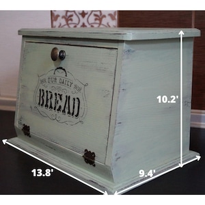 Teal Bread Box Bread Bin Handmade Bread Box - Etsy