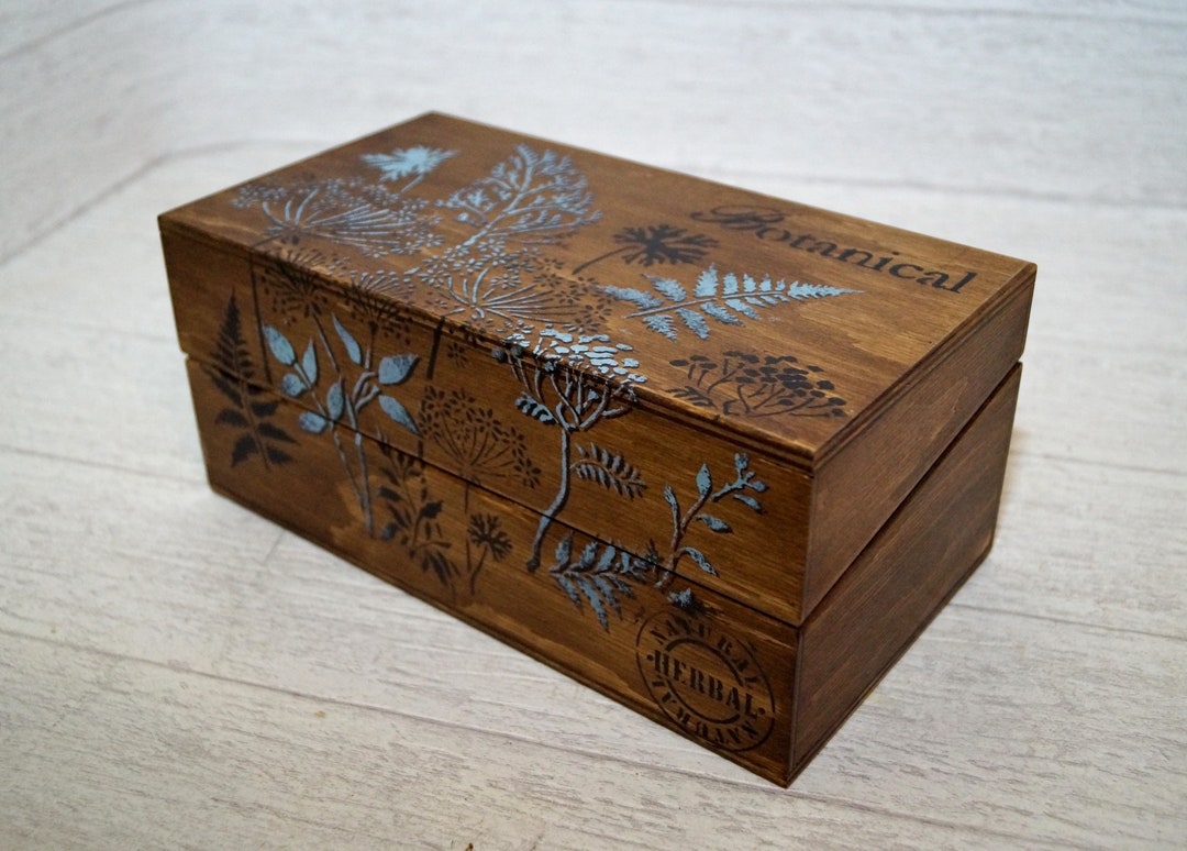 Rustic Tea Box Organizer With 3 Compartments Tea Bag - Etsy