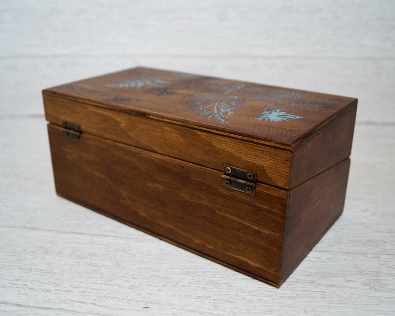 Rustic tea box organizer with 3 compartments Tea bag | Etsy