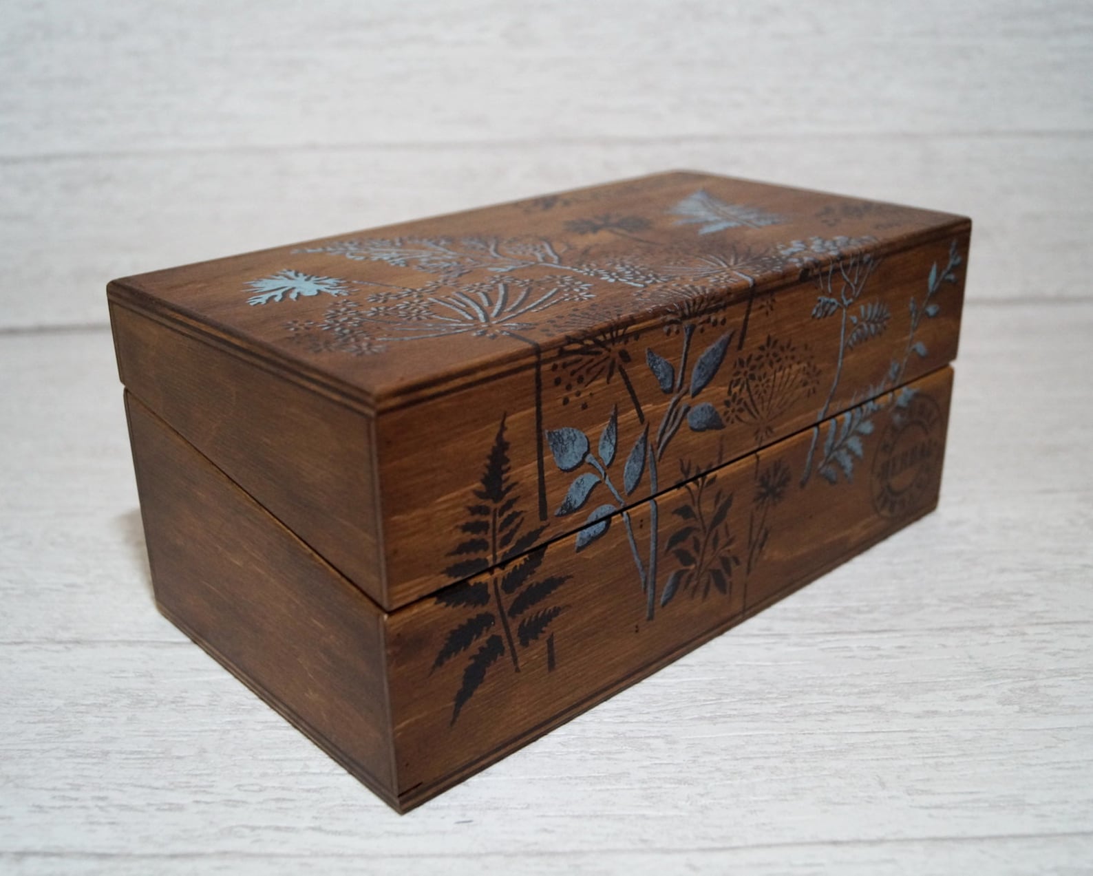 Rustic tea box organizer with 3 compartments Tea bag | Etsy